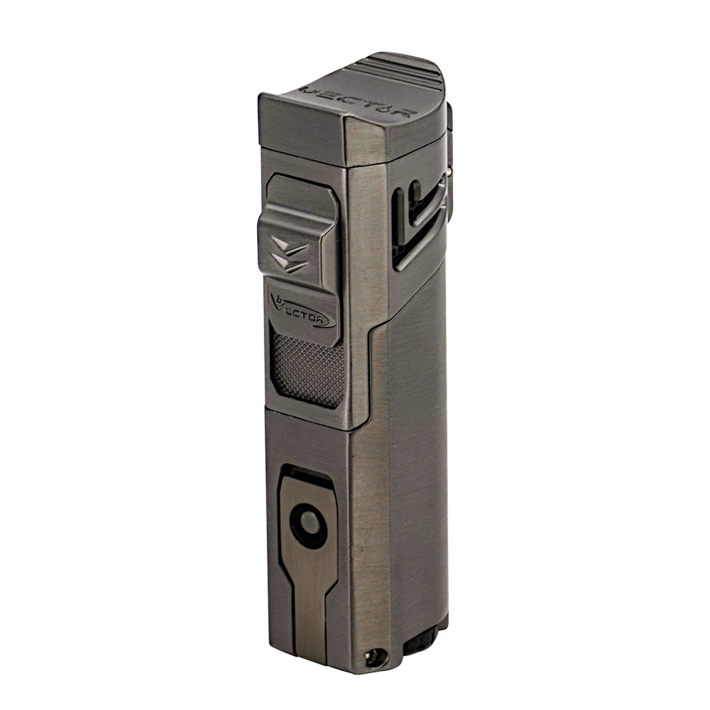 Vector - Quattro - Quad Flame Torch Lighter w/ Punch - Gunmetal Satin ...