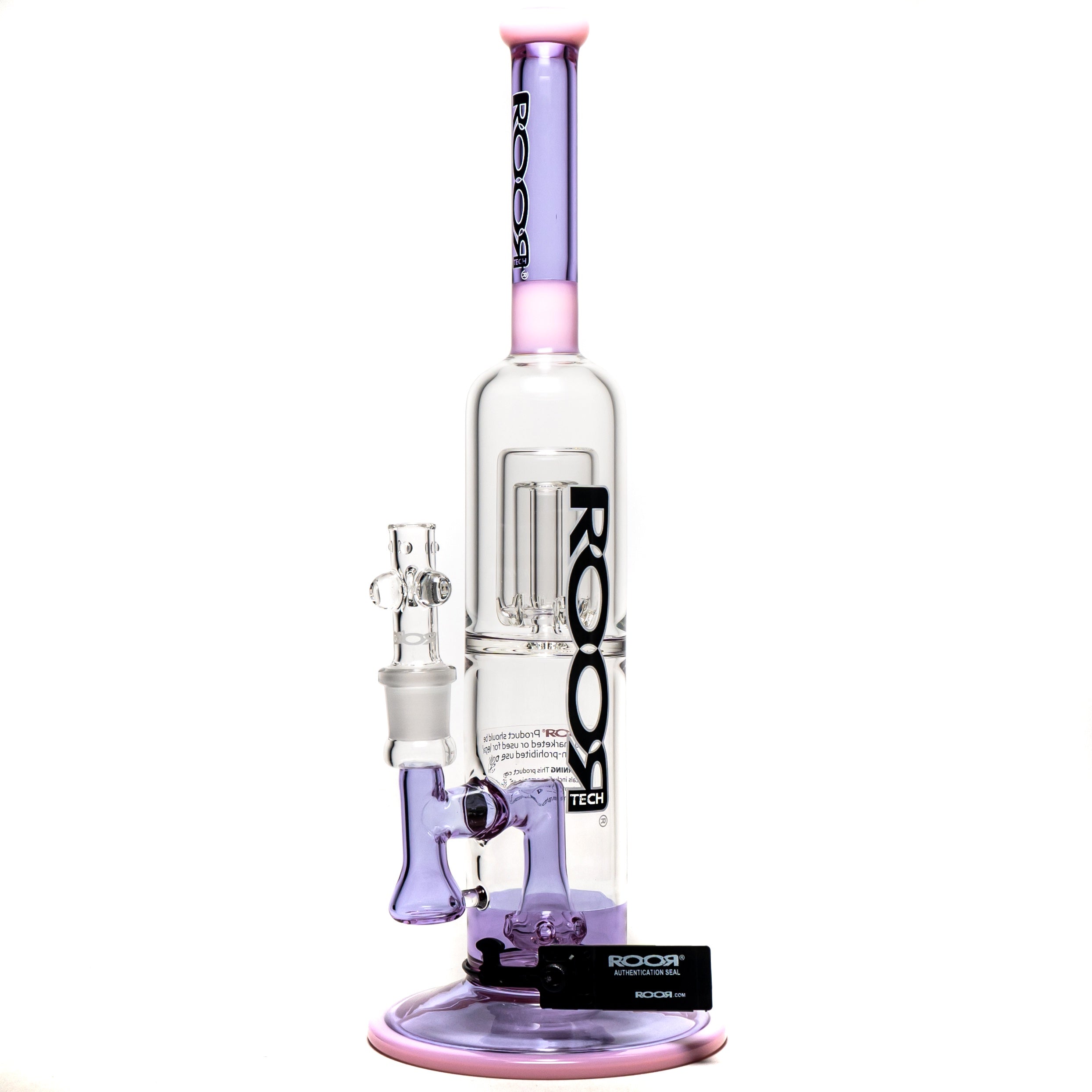 ROOR.US - Fixed Double Chamber Bubbler - Barrel Perc - Purple & Pink ...