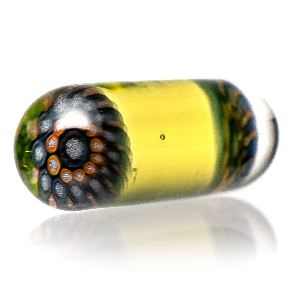 Steve H Glass - Artist Series Pillar - Orange & Grey Mandala - UV Illu ...